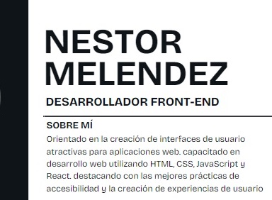 Nestor Melendez Desarrollador Front-End